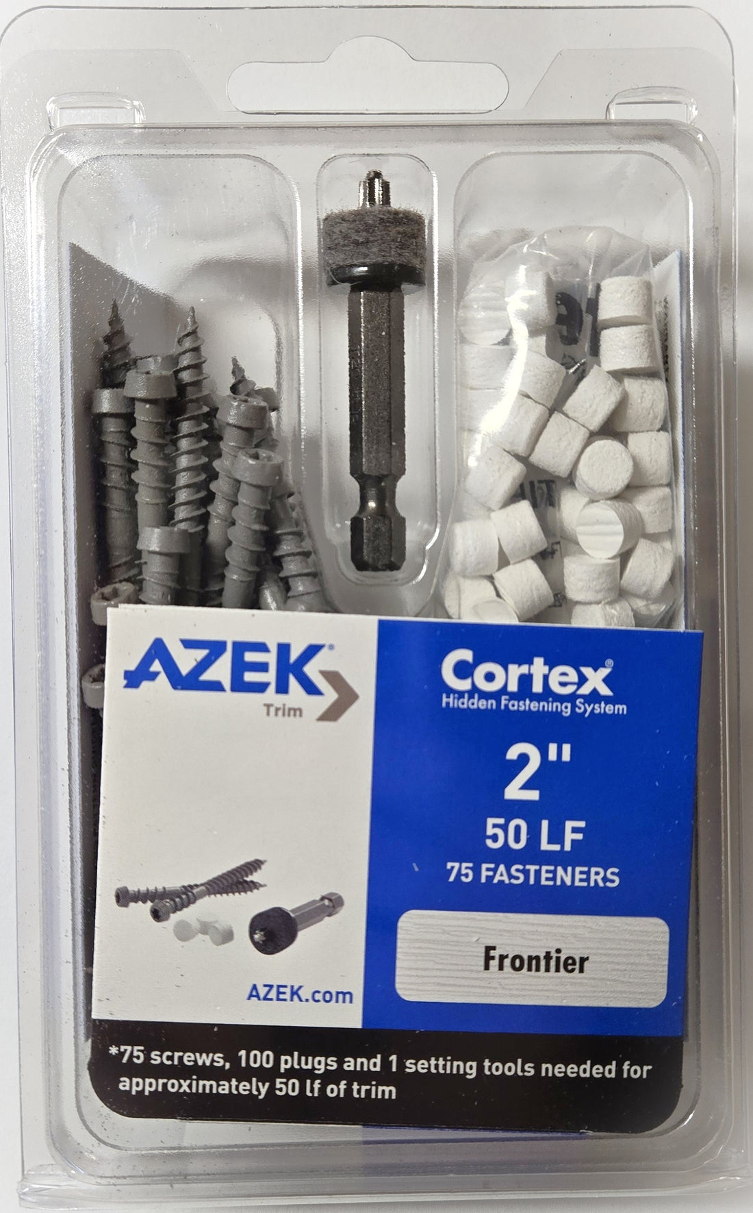 Azek Cortex 2" Trim Screw & Plug 50' – Larsen Lumber & Supply Co.